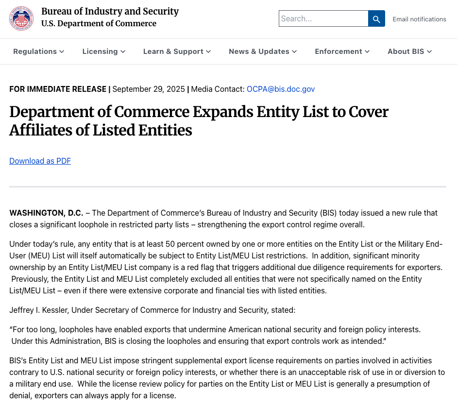 PM | Export Controls & Sanctions Screening - Sayari